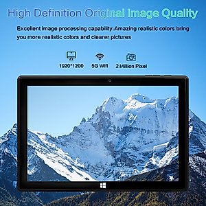 BINTEC 10.1 Inch 16G Windows 11pro 2-in-1 Thin and Light Dual-Camera Tablet with Touch Screen, 1920×1080IPS, Equipped with Bluetooth 4.2 with Magnetic Keyboard (Black/960G SSD)