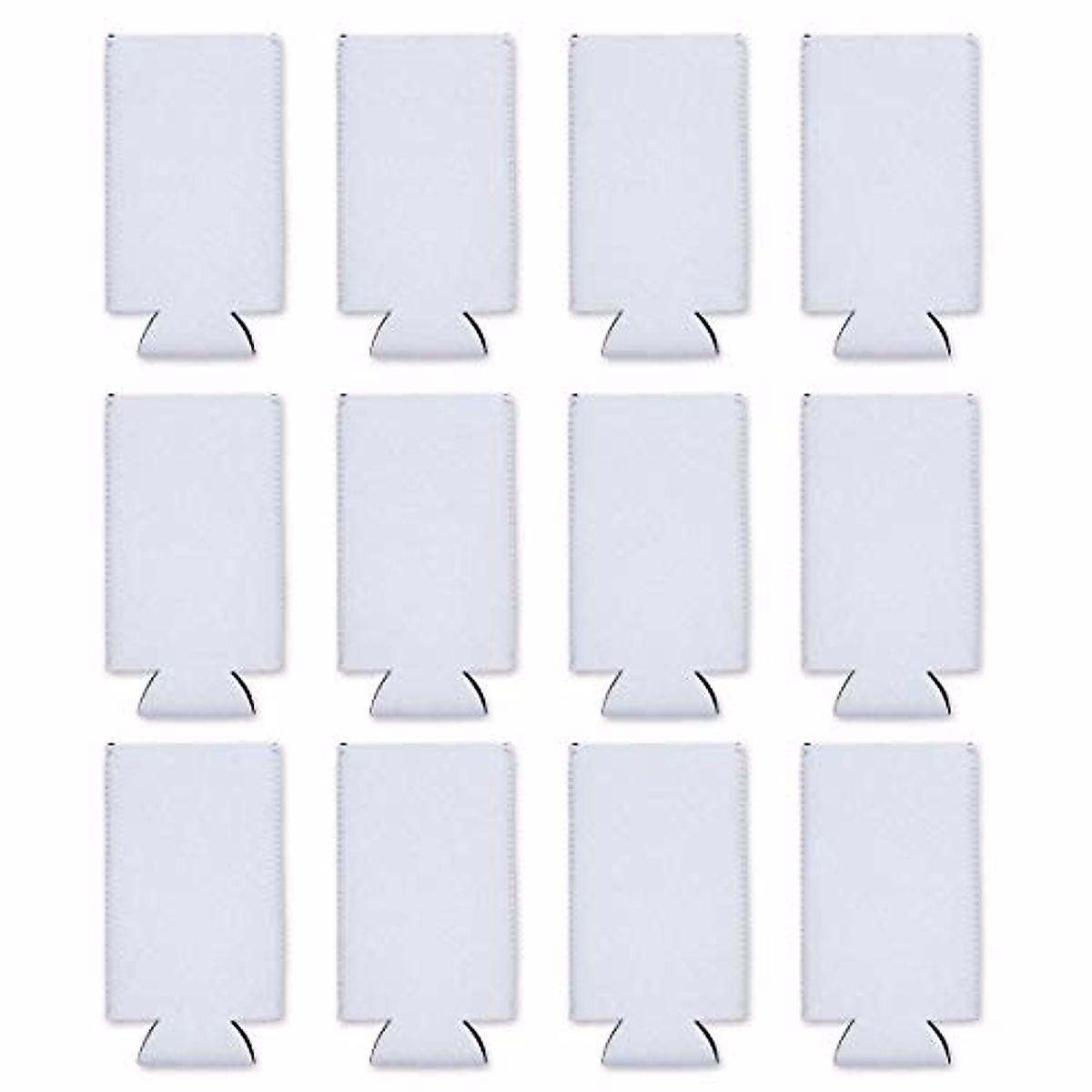 Snertz 6 Pack White DIY Sublimation Blank Slim Insulated Neoprene Tall Skinny Beer or Energy Can Holder seltzer Cooler Sleeves 12oz white Claw and Michelob Ultra Cans or Water Bottles.
