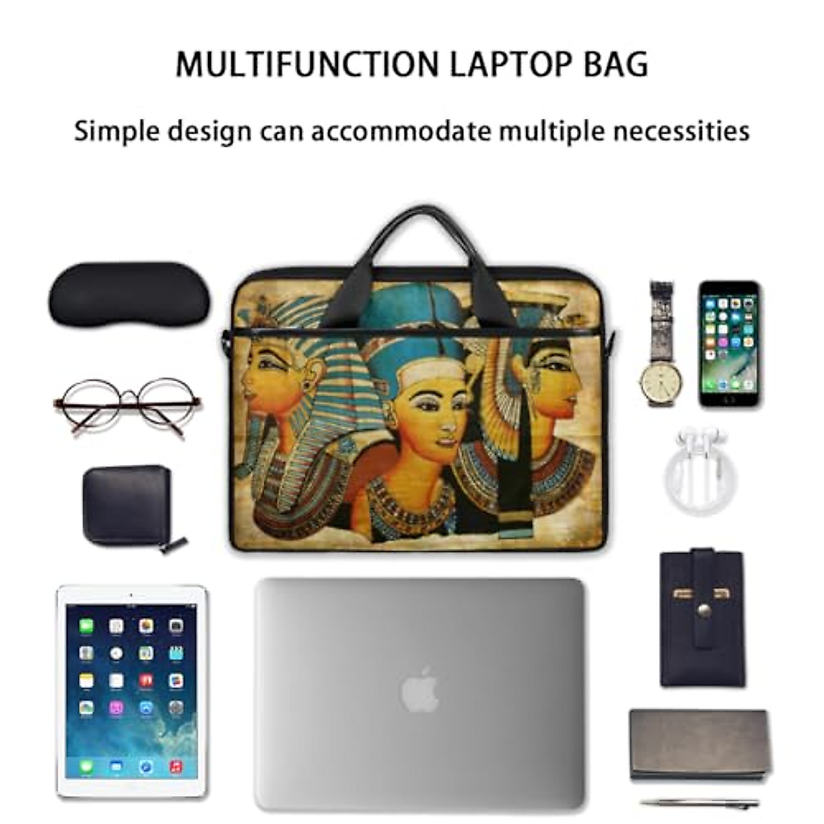 Ancient Human Laptop Computer Bag Waterproof Shoulder Messenger Bag 13-15 inch Durable Laptop Tote Bag with Shoulder Strap Handle Lightweight Crossbody Briefcase