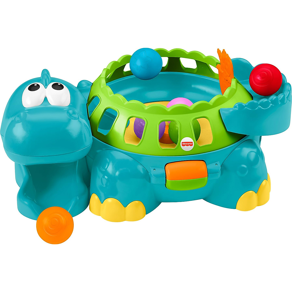 Fisher-Price Baby Crawling Toy, Poppity Pop Musical Dino Ball-Popper with Sounds for Infants Ages 6+ Months, Blue