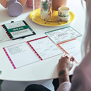 Modubooq - 32 red monthly reusable discbound duratech3 pages - inserts with month planners for smart notebook - A5
