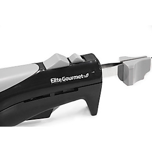 Elite Cuisine EK-570B Electric Knife with 2 Serrated Blades and Easy Eject, Black (Stainless Steel)