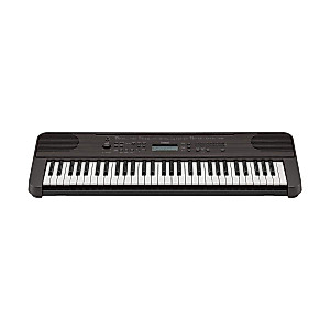 Yamaha PSRE360 61-Key Touch Sensitive Portable Keyboard with Power Supply, Dark Walnut