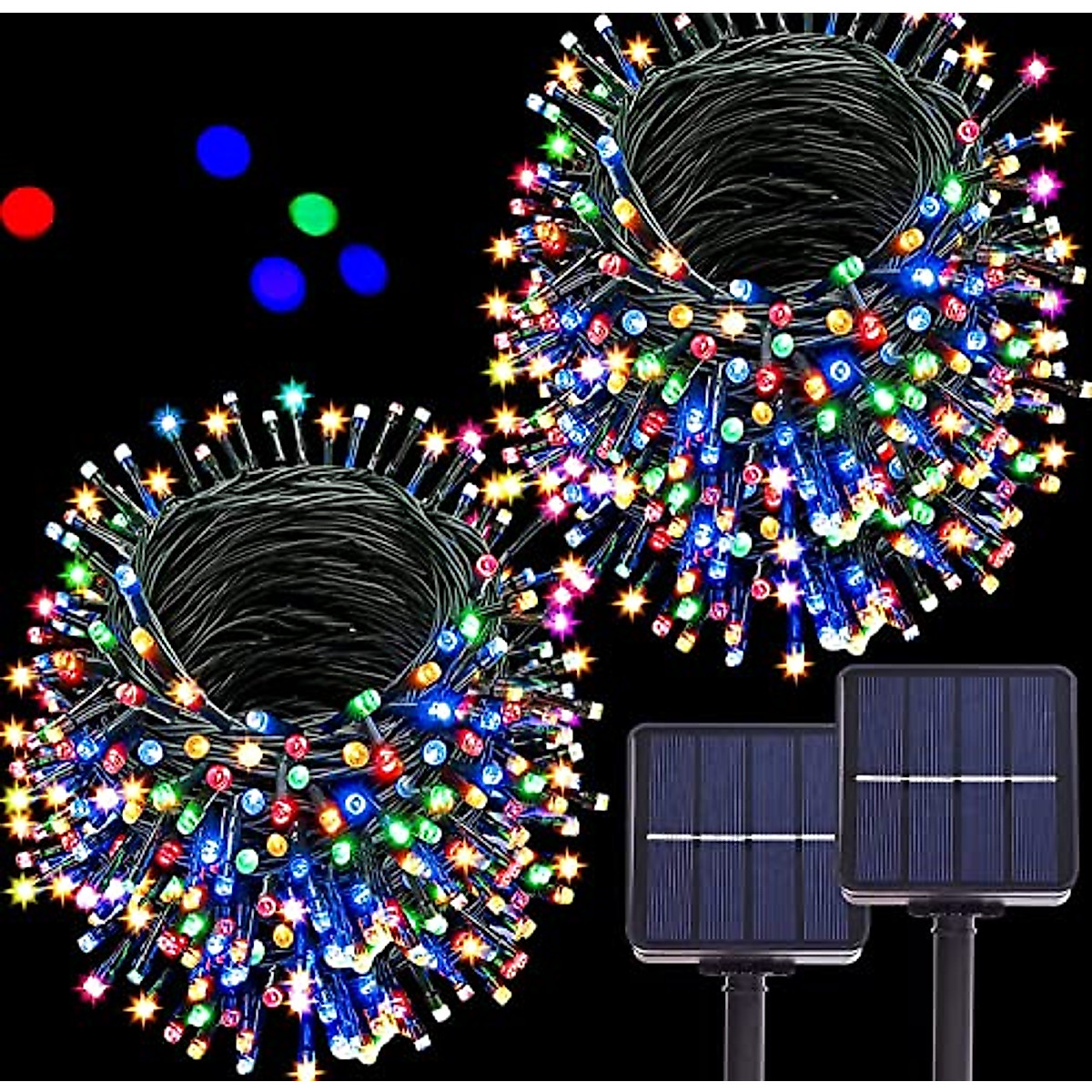 Solar String Lights 480 LED 171Ft 8 Modes Christmas Lights Outdoor, Waterproof Solar Powered Christmas Holiday Decorations Solar Twinkle Lights for Patio Garden Tree Fence Yard Party, Multi
