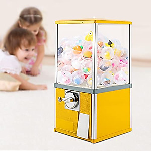 Vending Machine, Premium Yellow Candy Gumball Machine - 21-Inch Height, High Capacity Coin-Operated Vending Device for 1.77-1.97 Inch Gadgets - Ideal for Game Stores and Retail Businesses