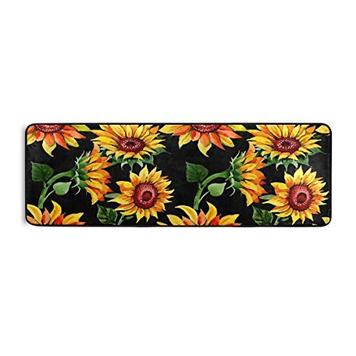 Sunflower Floral Kitchen Rugs Non-Slip Soft Doormats Bath Carpet Floor Runner Area Rugs for Home Dining Living Room Bedroom 72" X 24"