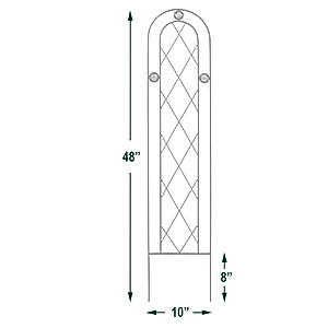 Arcadia Garden Products 4' x 10" TR01 Arched Garden Trellis, Black