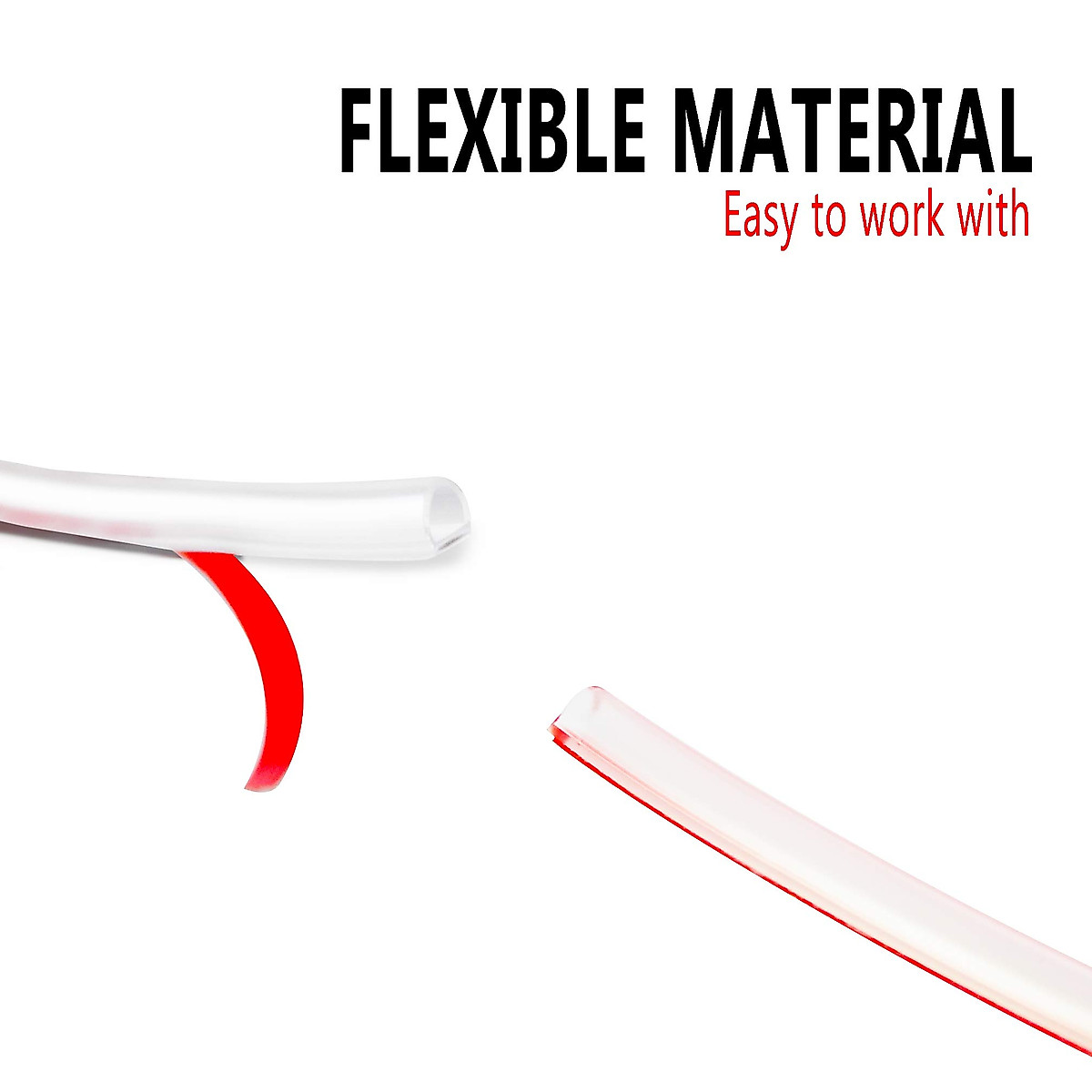 eatelle Vinyl Bulb Translucent Shower Door Seal for 1/4" (6mm) Gap with Pre-Applied 3M Tape, Adhesive Bathroom Seal Strip for 1/4" Thick Glass and UP(3/8, 1/2 Glass) 95 Inch Long