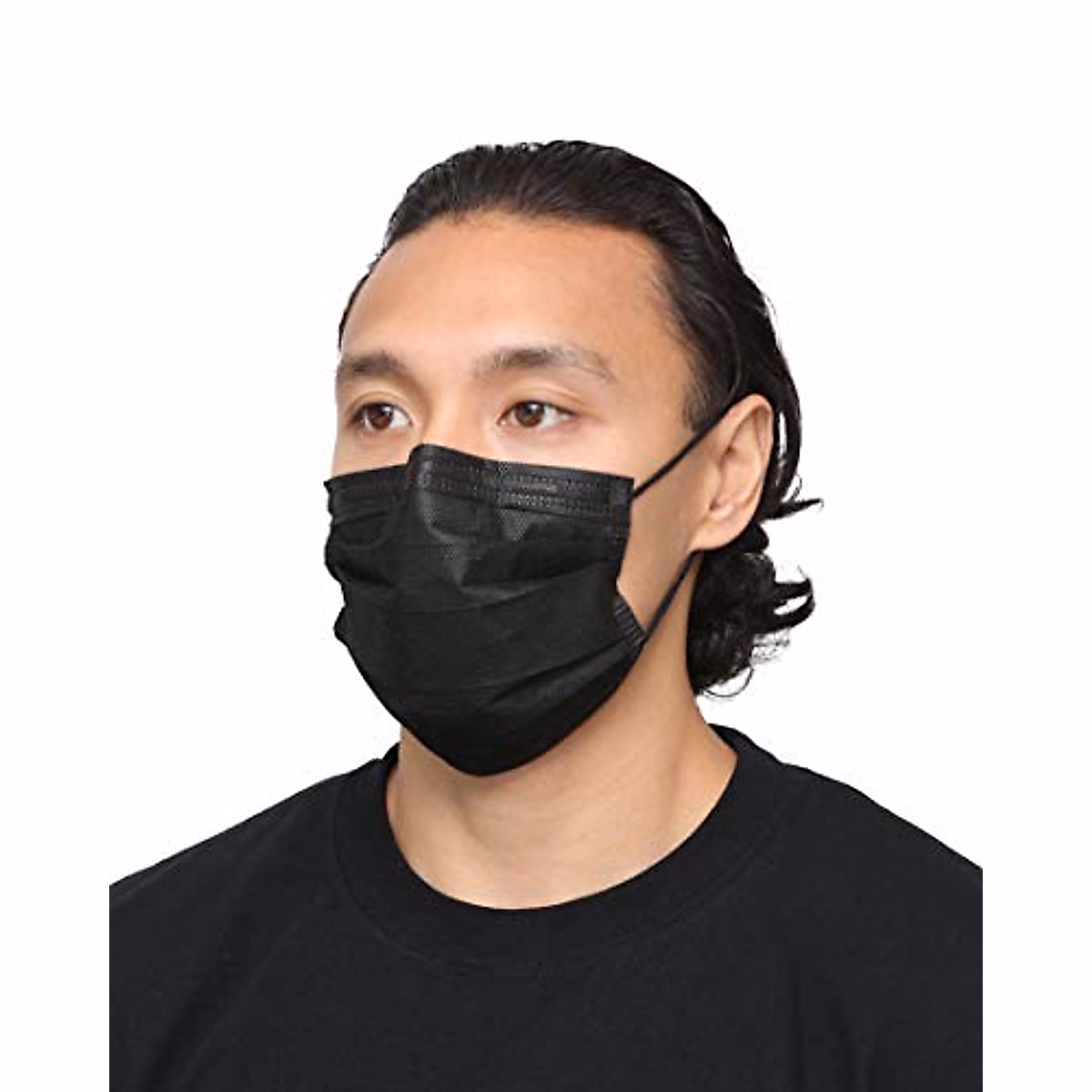Cranberry USA S3160K S3+ Earloop Face Mask, 3-Ply, Disposable, Black (Pack of 50)