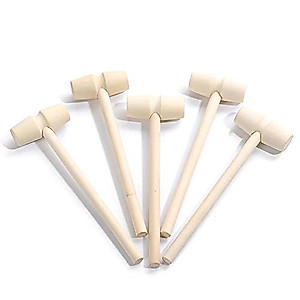 10 Pcs Wooden Mini Hammers Multi-Purpose Natural Wood Hammer for Crab Lobster Mallets