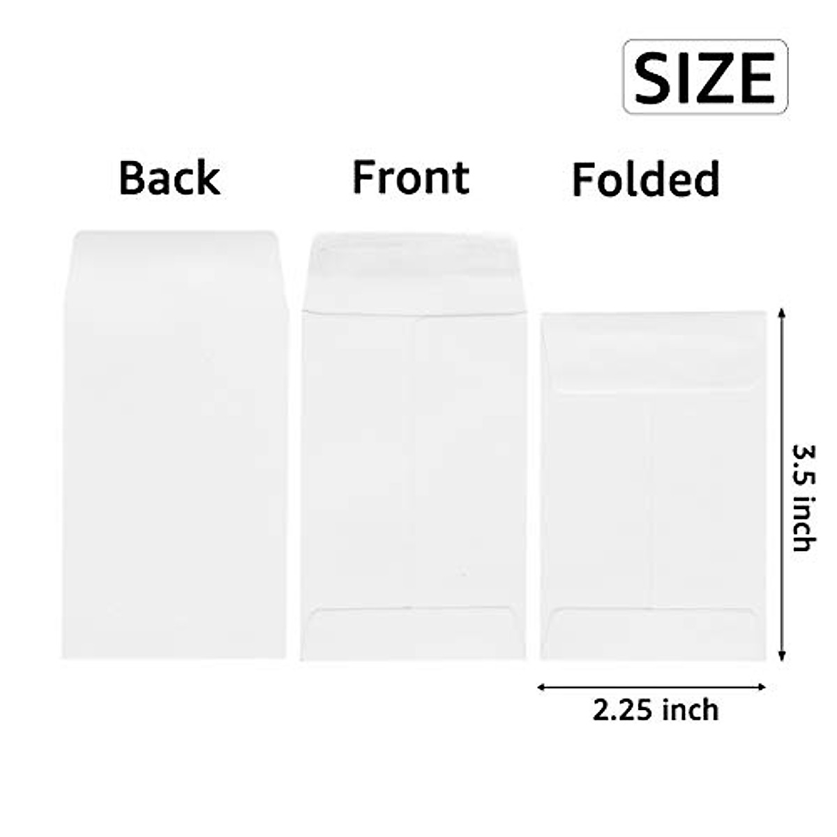 100 Pack White Kraft Small Coin Envelopes Self-Adhesive Seed Envelopes Mini Parts Small Items Stamps Storage Packets Envelopes for Garden, Office or Wedding Gift (2.25"×3.5")