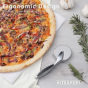 KITEXPERT Pizza Cutter, Super Sharp Stainless Steel Pasta Slicer, Easy to Clean & Dishwasher Safe Pizza Cutter Wheel, Pizza Slicers with Slip Resistant Zinc Alloy Handle