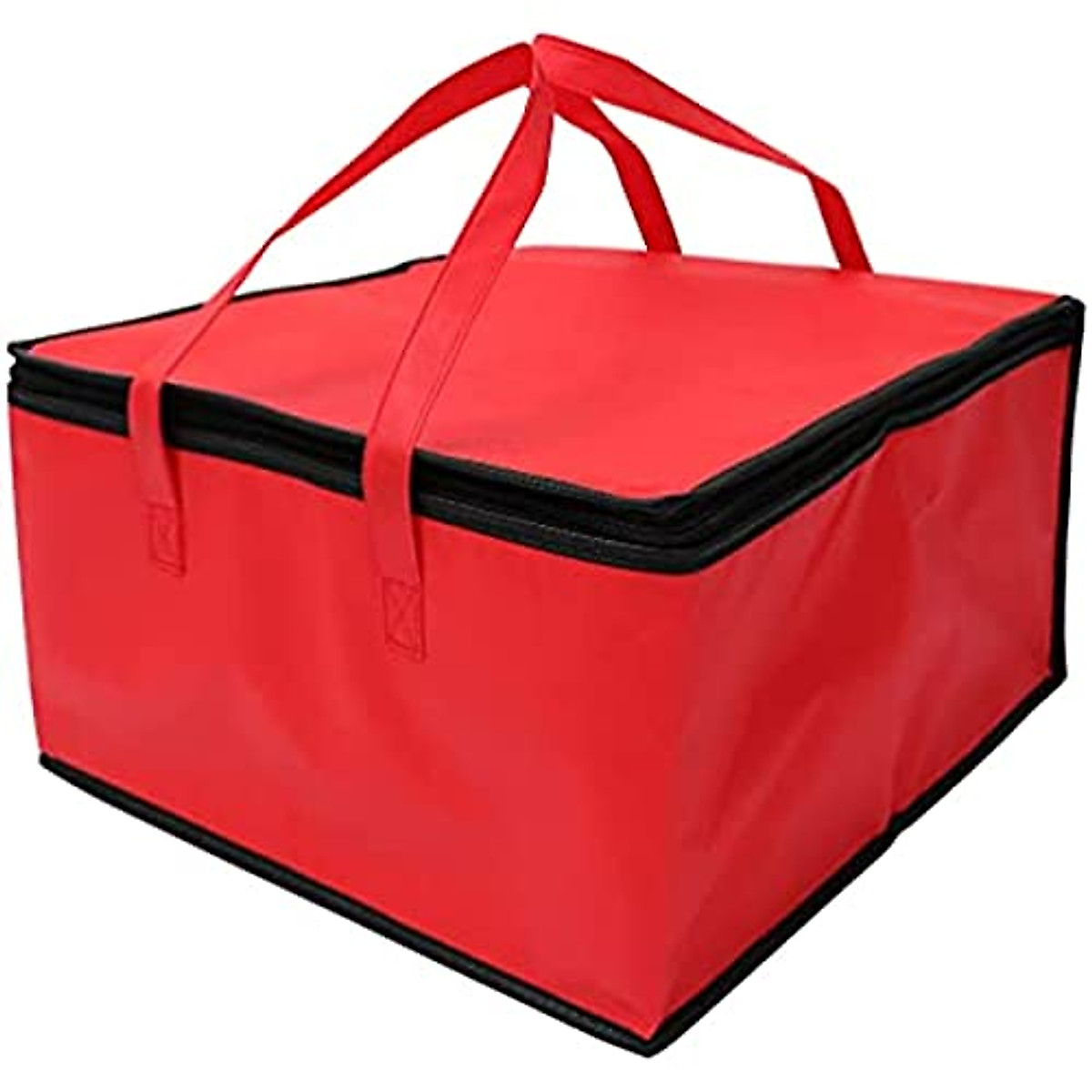 Rosarivae Thermal Insulated Food Delivery Bag Large Picnic Cooler Bag Pizza Warmer Bag Reusable Grocery Bags with Zipper and Handles for Restaurants Food Delivery Travel Shopping Catering Transport (Red)
