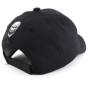 Trendy Apparel Shop Skull Bandana Embroidered Structured Baseball Cap - Black