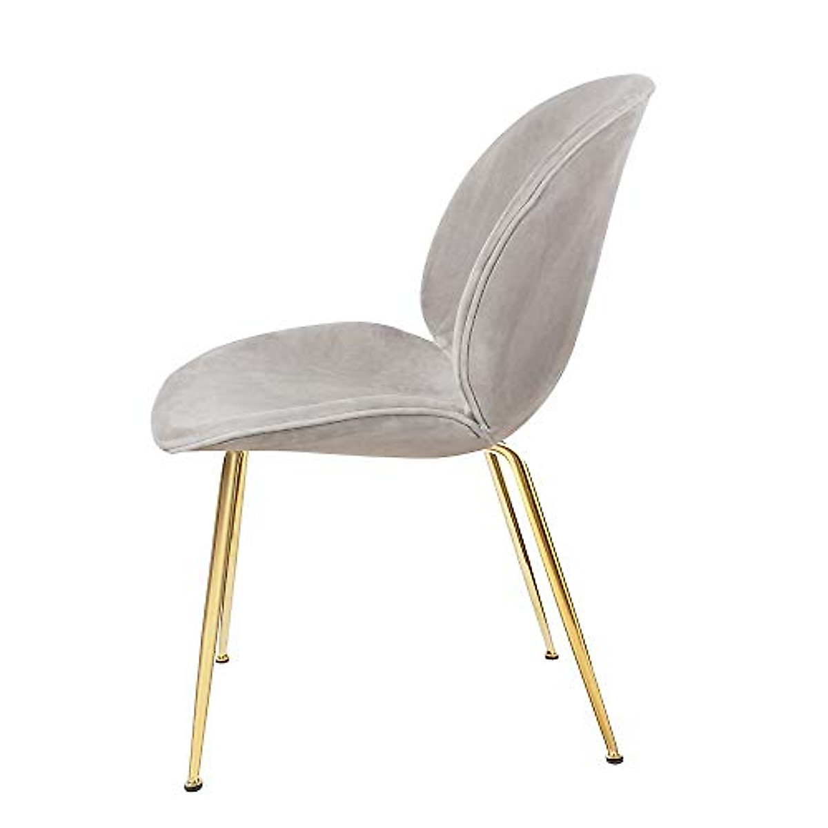 GIA Contemporary Dining Chair with Velvet Upholstery, Qty of 2, Light Gray