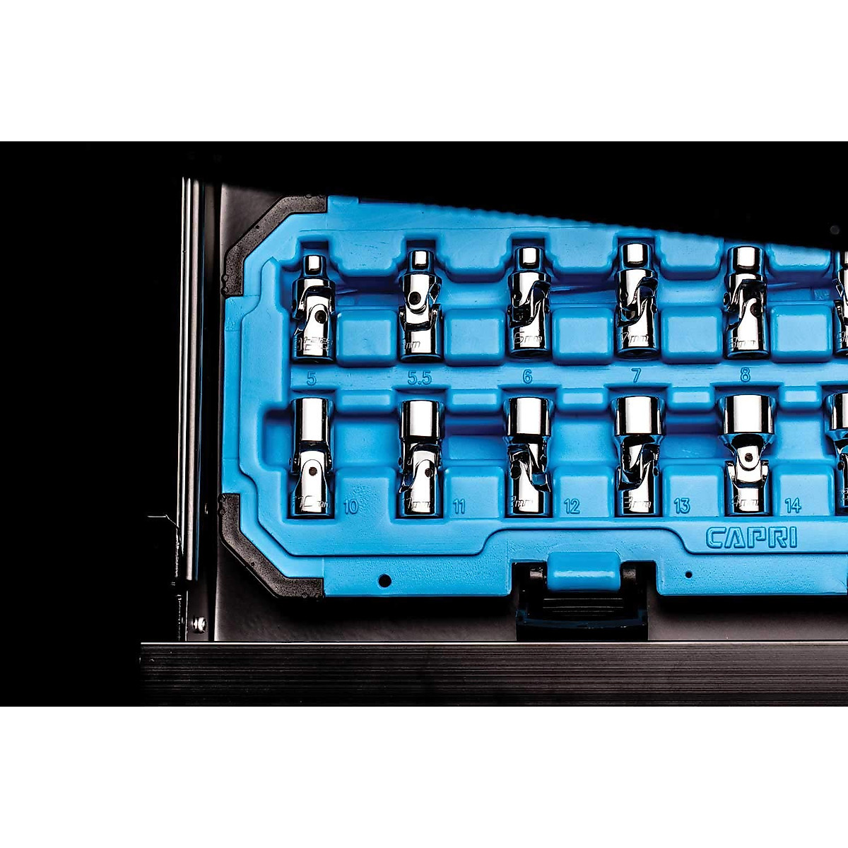 Capri Tools 1/4 in. Drive Universal Socket Set, 5-15 mm Metric, 12-Piece