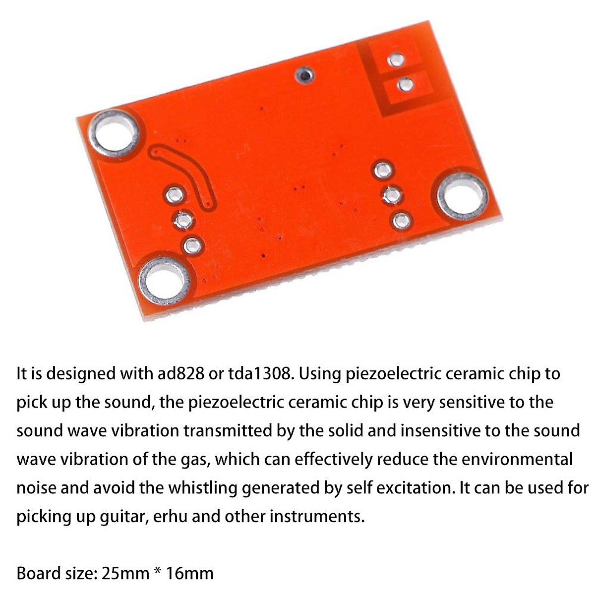 Acxico 1Pcs AD828 Stereo Dynamic Microphone Preamplifier Board Pickup Module DC 3.8V-15V MIC Preamp Module