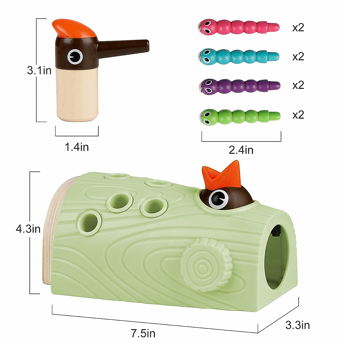 TOP BRIGHT Montessori Toddler Toys for 2 3 4 Year Old Girls and Boys, Fine Motor Skills Sensory Learning Toys, Magnetic Worm Game Birthday Present for Kid Age 2-4