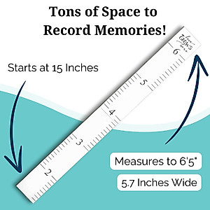 HEADWATERS STUDIO Wooden Ruler Growth Chart for Kids, Boys and Girls - Height Chart & Height Measurement for Wall - Kids Nursery Wall Decor and Room Hanging Wall Decor - Love Grows Here - White