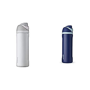 Owala FreeSip Insulated Stainless Steel Water Bottle, 24-Ounce, Shy Marshmallow & Harry Potter FreeSip Insulated Stainless Steel Water Bottle, 24-Ounce, Ravenclaw
