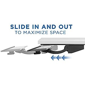 Mount-It! Sit Stand Keyboard Tray, Height Adjustable Under Desk Keyboard and Mouse Drawer, Full Motion Standing Design with 13.4 Inches of Vertical Adjustment, 26.5 in Wide Platform
