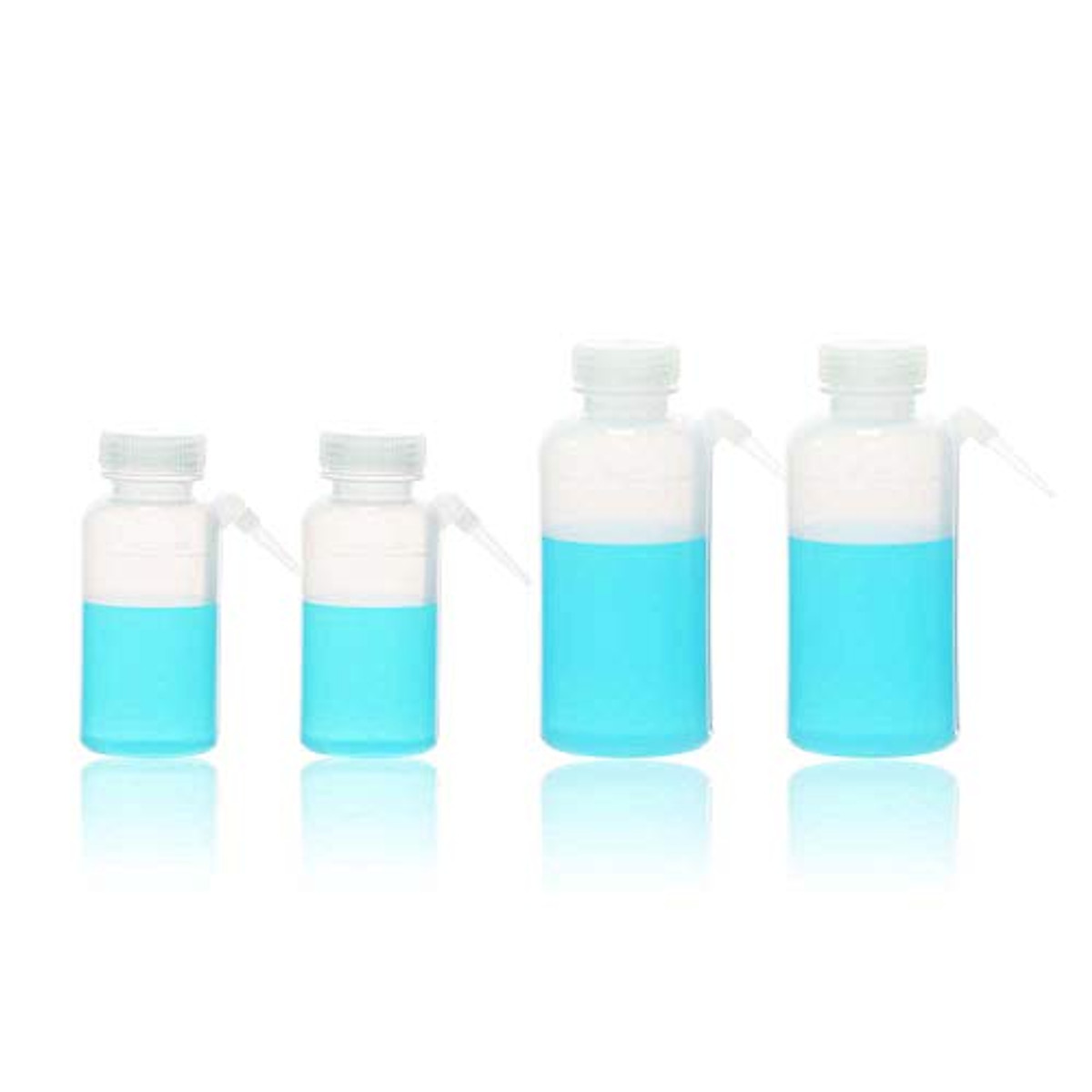 ULAB Scientific Wide Mouth Unitary Wash Bottle, 250ml 500ml 2pcs for Each Size, Plastic Squeeze Bottles, LDPE Bottle with PP Draw Tube, UWB1009