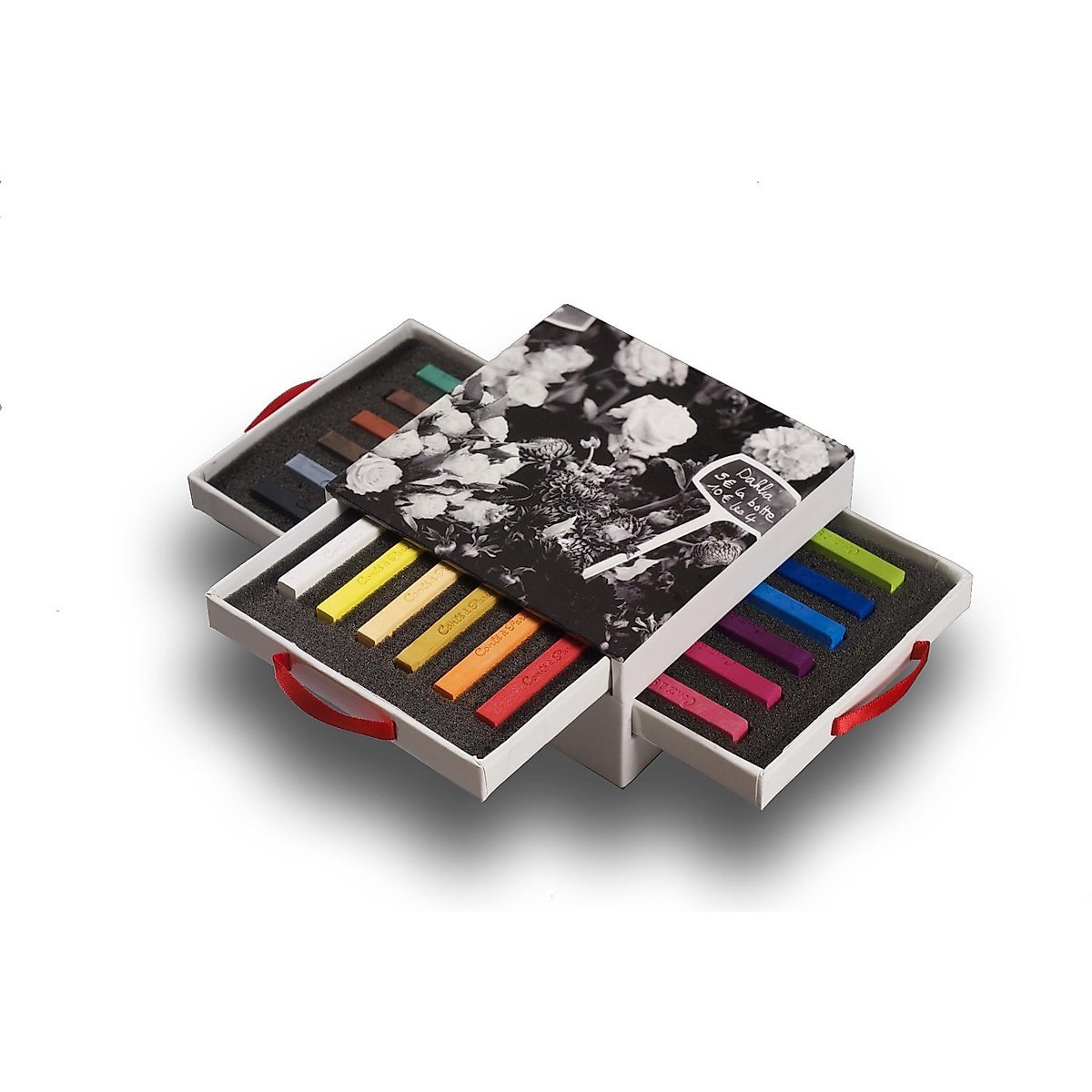 Lefranc Bourgeois Conté à Paris, Set of 18, Drawer Box, Assorted Colours Carré Crayons, 18 Count (Pack of 1)