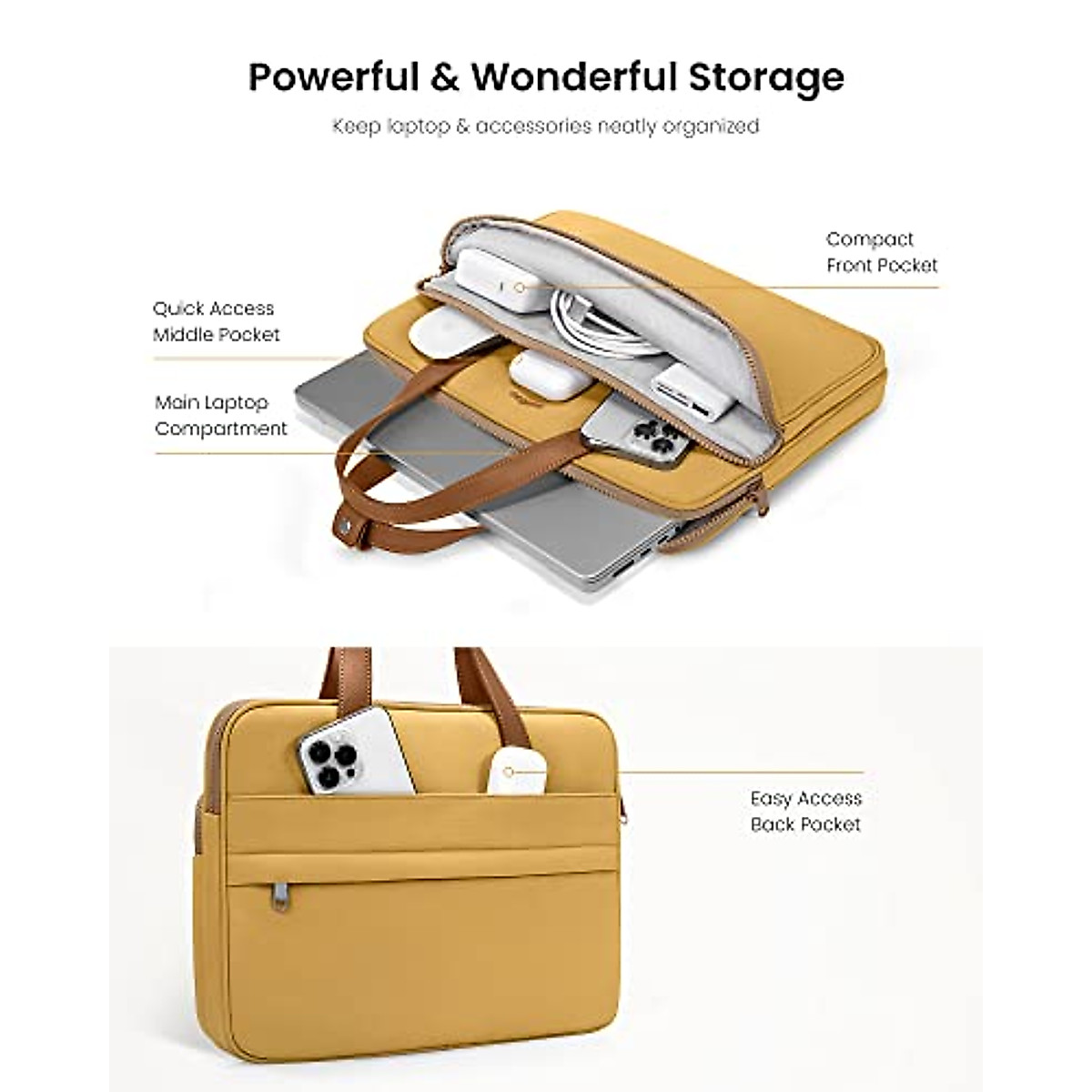 tomtoc Protective Laptop Shoulder Bag Case for 13-14 Inch MacBook Air/Pro, 13-inch iPad Pro M4/iPad Air M2 with Magic Keyboard, 13-13.8 Inch Surface Pro/Laptop, Copilot+ PC, Water-Resistant Laptop Bag