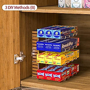 Vdomus Kitchen wrap Organizer Rack, Adjustable Wrap Stand for Kitchen Cabinet Tin foil, Sandwhich Bags, Saran Wrap Kitchen Organizer for Storage, Silver