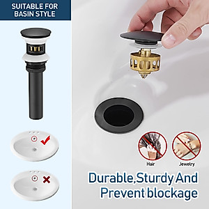 Black Bathroom Faucet Single Handle Bathroom Sink Faucet with Pop-up Drain and Deck Plate Rv Lavatory Vessel Faucet Basin Mixer Tap