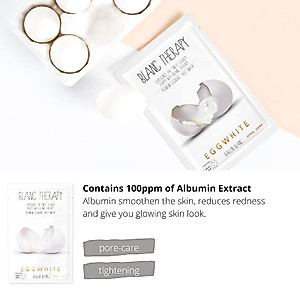 BALLONBLANC | Blanc Therapy Premium Sheet Masks | Relaxing Spa Self Care Gifts | Moisturizing Aloe and Vitamin, Skin Nutritional Korean Facial Masks for All Skin Types | 6 Masks