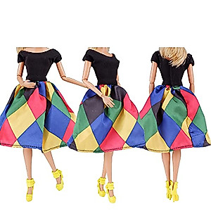 E-TING 3 Sets Doll Clothes Chiffon Skirt Jumpsuits Office Style Wears Dress for 11.5 Inches Girl Dolls