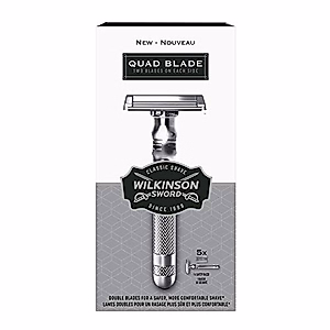 Wilkinson Sword Quad Blade Razor for Men With 5 Quad Blade Razor Refills