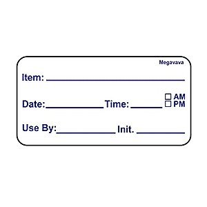 Megavava Food Labels for for Home and Restaurant Use-500 Mason Jar Labels Removable Fridge Freezer Labels for Food Containers Prep - Canning Labels, and Pantry Storage 1x2 inch Size
