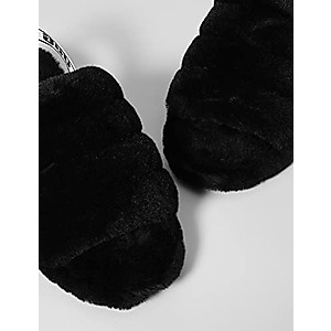 UGG Women's Fluff Yeah Slide Slipper, Black, 6 M US