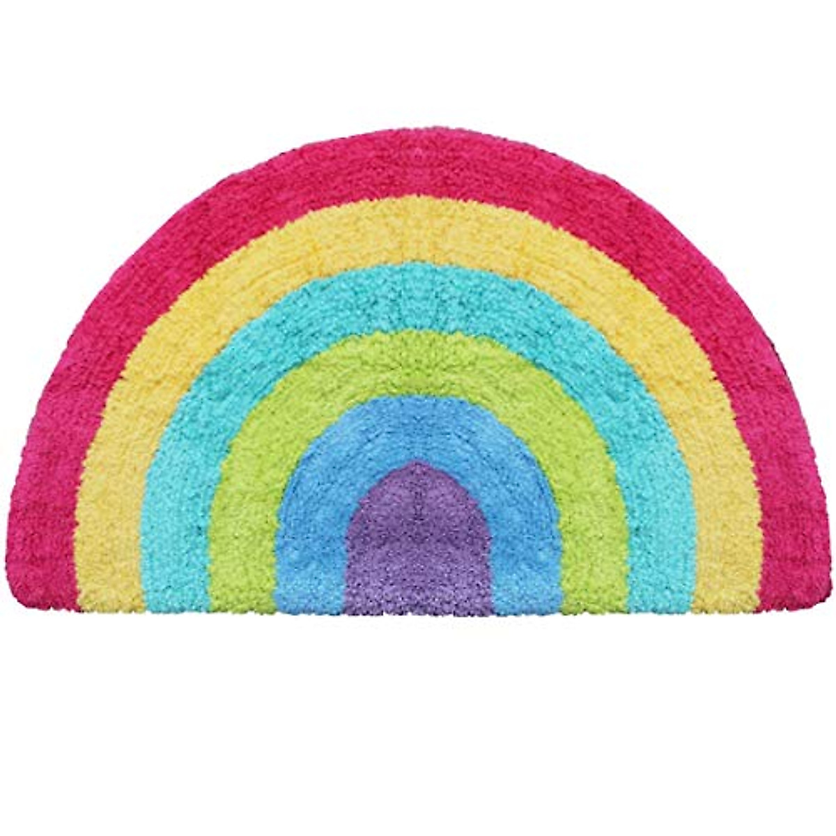 Habudda Rainbow Rug, Decor Doormat Bath Mat, Bathroom Classroom Bedroom Outdoor & Indoor Entrance Front Floor, Cute Shower Bathmat, Soft Non-Slip Carpet for Boy and Girl Kids, Pure Cotton, 32"× 20"