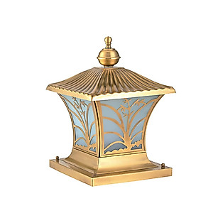 Post Lights Home Garden Outside Stigma Light, Europe Retro Pedestal Lamp Die-cast Aluminum Outdoor Landscape Safety Column Lighting American Waterproof Exterior Fence Lantern E27 Decor