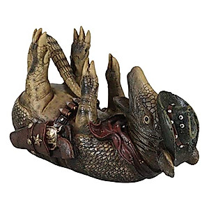 Ebros Gift Coiled Tipsy Drunk and Wild Armored Cowboy Sheriff Armadillo Booze Guzzler 12" Long Wine Bottle Holder Storage Caddy Figurine for Party Hosting Kitchen and Home Decor Statue