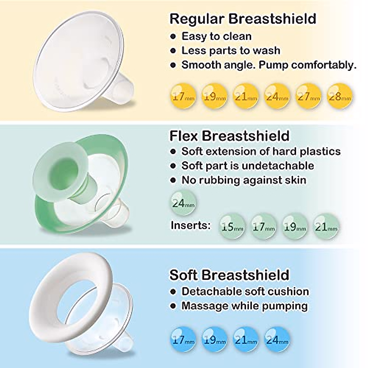 Nenesupply 19mm Soft Flange Compatible with Medela Breast Pump Parts Replace 19mm Flange for Medela Accessories Compatible with Pump in Style Parts Symphony Swing Harmony Pump and Personalfit Flex