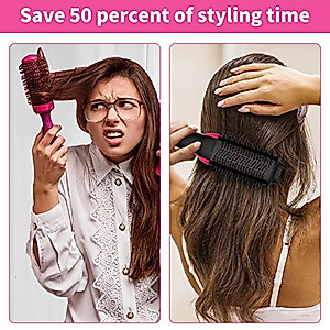 OCAEIW Volumizer Hair Dryer Brush, Hot-Air Hair Brushes, One Step Hair Dryer and Styler with Alci Plug for Women, Wig, Blow Dryer Brush for Straightening, Drying, Curling, Pink