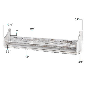 brightmaison Angel 30" Floating Shelves for Wall Decor, Toy Storage Shelf & Nursery Book Shelves, Kids Bookshelf for Wall, Wood Shelves for Home Decor Floating Shelf Set of 3 Rustic White