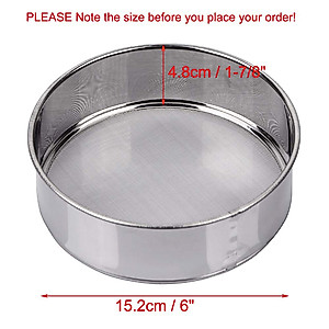 AMPSEVEN Flour Sifter for Baking - Stainless Steel 40 Mesh Small Tamis 6inch Round Sifter,Mini Fine Mesh Flour Sieve(6 Inch, 40m Mesh)