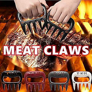 T·X·M Meat Claws for Shredding,Barbecue Claws for Pulled Pork,Grill Smoker Meat Paw Claws, BBQ Claws Shredding Carving & Handling Foods,Barbecue Grilling Accessories(2Pcs)(Black)