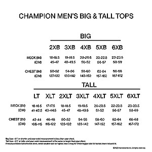 Champion Men's, Classic Long Sleeve Graphic T-Shirt (Reg. or Big & Tall), Black, 4X-Large Big