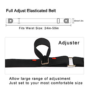 No Buckle Invisible Elastic Belt for Men/Women Black, Fits waist 36-50in