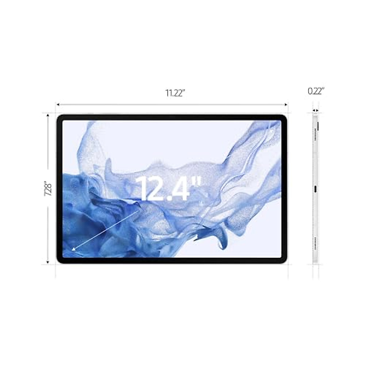 SAMSUNG Galaxy Tab S8+ 12.4” 128GB WiFi 6E Android Tablet, Large AMOLED Screen, S Pen Included, Ultra Wide Camera, Long Lasting Battery, US Version, 2022, Silver