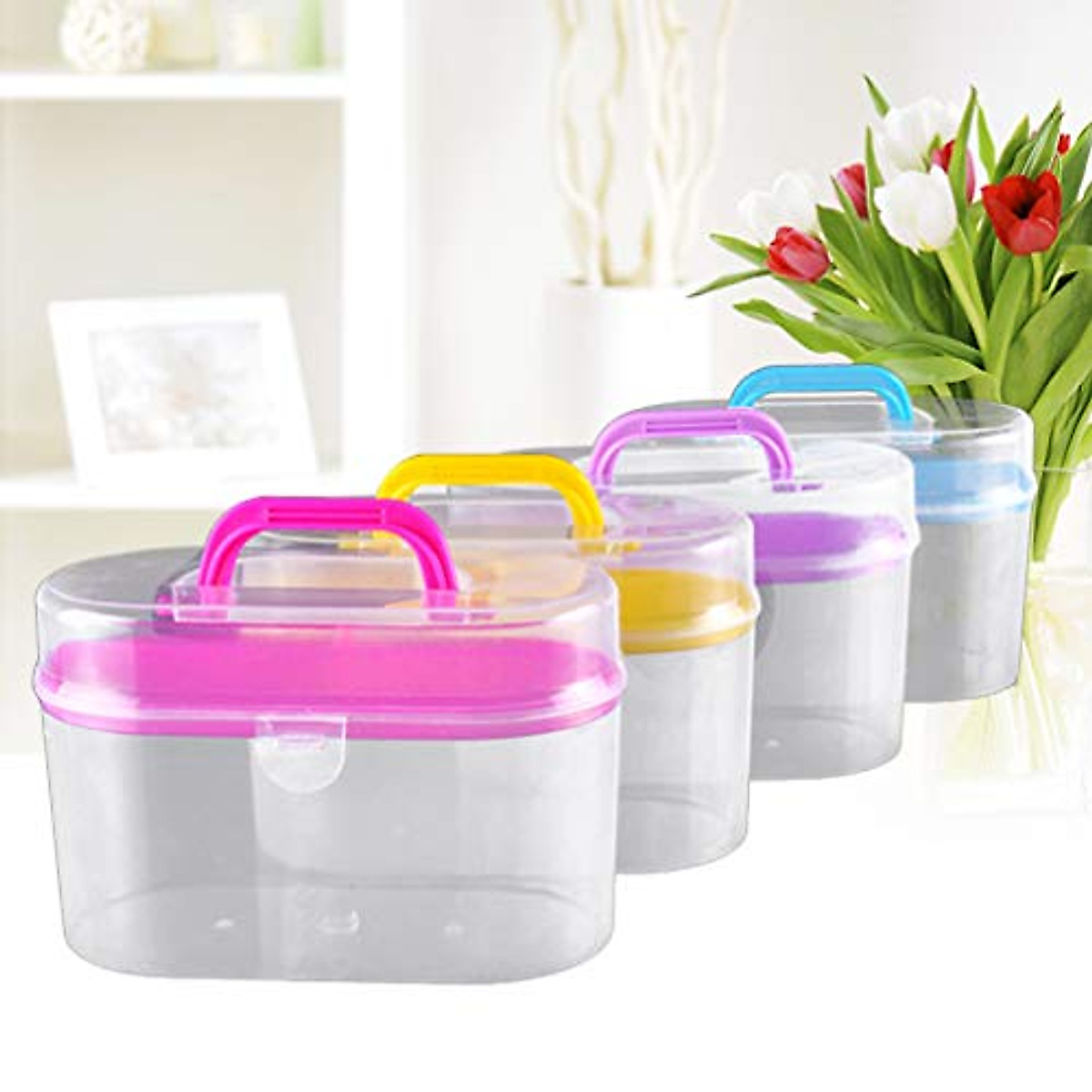 EXCEART Plastic Storage Box Tool Box Sewing Box Organizer Multipurpose Organizer Random Color