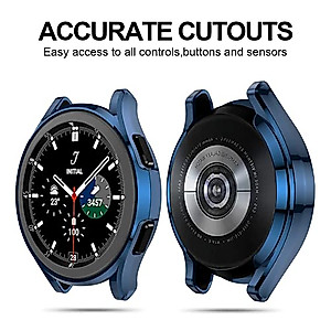 [6+6] Pack for Samsung Galaxy Watch 4 Classic 46mm Case with Screen Protector, Haojavo Soft TPU Cover Protective Bumper Shell + Tempered Glass Screen Protector Film for Galaxy Watch 4 Classic 46mm