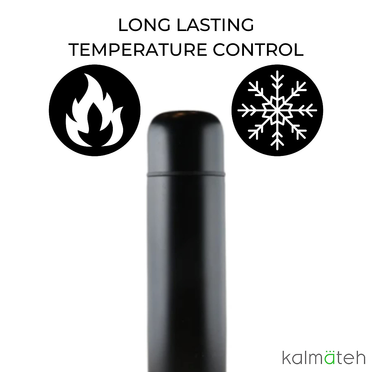 KALMATEH Modern & Elegant Yerba Mate Thermos- Vacuum Insulated and Double Walled 18/8 Stainless Steel- BPA Free - Thermos Designed for Use With Mate Cup or Mate Gourd (Wood, 1000ml)