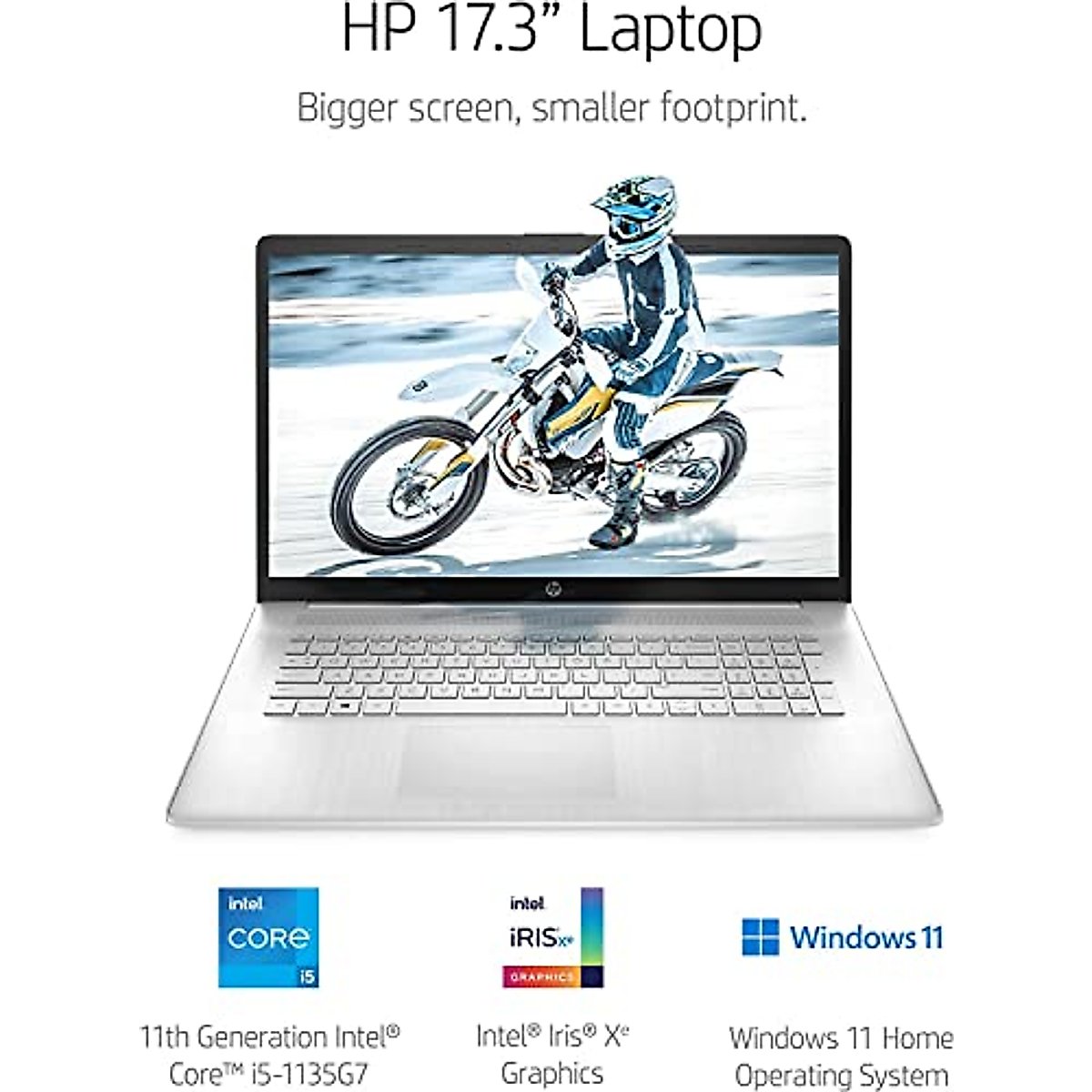 HP 2023 17.3" HD+ (1600 x 900) Touchsreen Laptop, Intel Core i5-1135G7 Quad-Core Processor, 16GB RAM, 1TB SSD, Backlit Keyboard, HDMI, Wi-Fi 6 (2x2), Bluetooth, Windows 11, Silver, W/ IFT Accessories